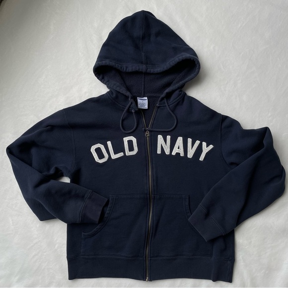 Old Navy | Shirts | Mens Old Navy Zipup Navy Hoodie With White Old Navy Logo Size S | Poshmark